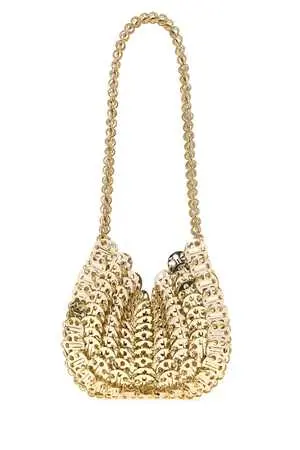 PACO RABANNE RABANNE Gold Metal Knit 1969 Moon Mini Shoulder Handbag