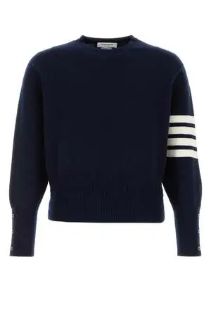 Thom Browne Navy Cashmere Sweater - Blue