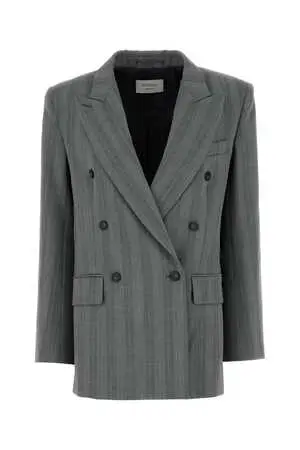 Sportmax Double-breasted Blazer With Striped Detail - Stripped