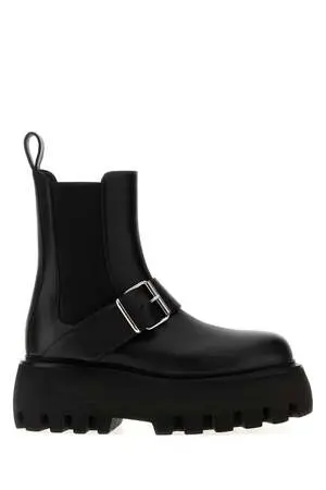 Alexander McQueen Platform Leather Ankle Boots