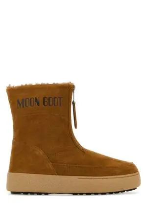 Moon Boot Ltrack Lara Suede Shearling Ankle Boots - Camel
