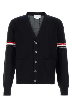 Thom Browne Virgin Wool Cardigan With Signature Stripes