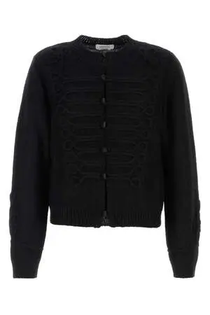 Alexander McQueen Viscose Blend Cardigan With Mohair - Black
