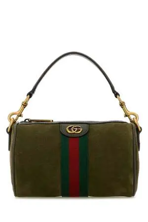Gucci Mini Ophidia Suede Handbag 18.5 Cm - Green