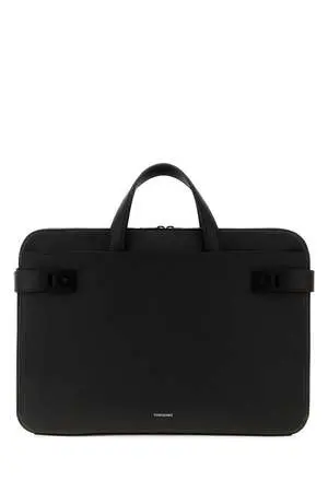 FERRAGAMO 40 Cm X 30 Cm X 9 Cm Leather Briefcase For - Black