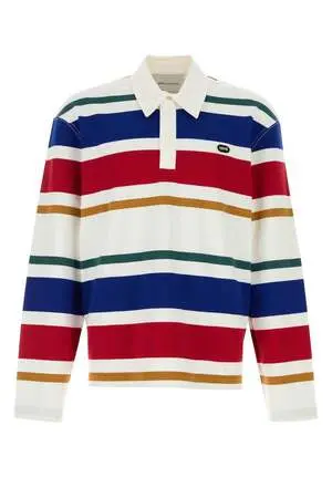 AMI Paris Embroidered Cotton Polo Shirt For - Stripped