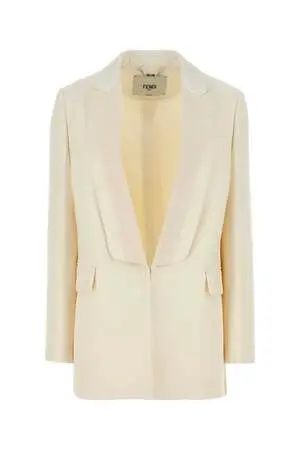 Fendi Wool-blend Blazer With Silk Lining - White