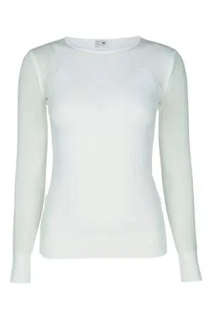 Elisabetta Franchi Textured Knit Sweater Top - Avorio