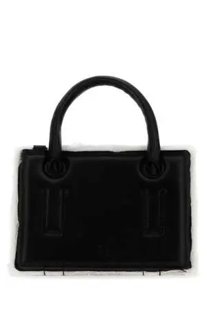 DENTRO Mini Otto Leather Handbag With Silver Hardware - Black
