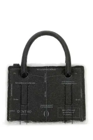 DENTRO Mini Otto Leather Mini Handbag With Silver Hardware - Grey