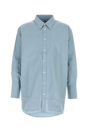 AMI Paris Light Cotton Poplin Shirt - Light Blue