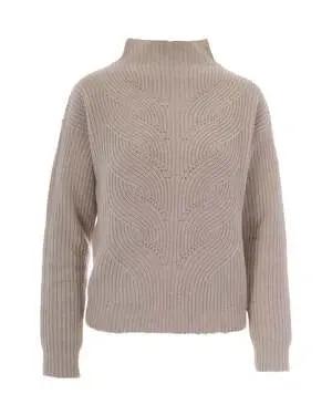 HERNO HERNO Turtleneck Knit Sweater With Chevron Pattern