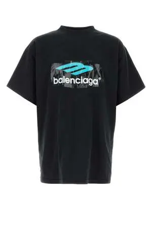 Balenciaga Slate Cotton Oversize T-shirt