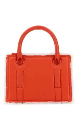 DENTRO Mini Otto Coral Leather Handbag - Red