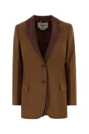 Fendi Wool & Mohair Blend Blazer - Camel