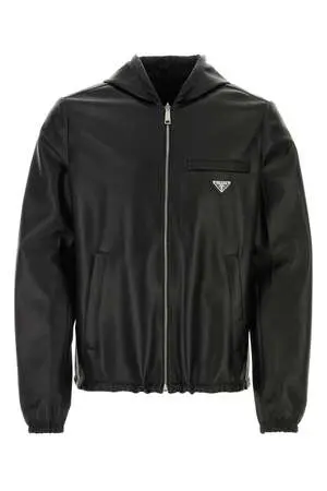 Prada Nappa Leather Reversible Jacket For - Black