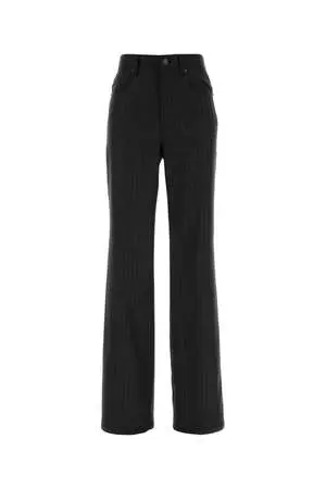 Balenciaga Embroidered Wool Palazzo Pants For