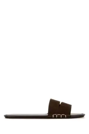 JW Anderson Suede Loafer Slide Slippers - Brown