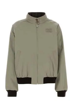 Miu Miu Miu Miu Reversible Cotton-Blend Jacket With Virgin Wool Lining Grey