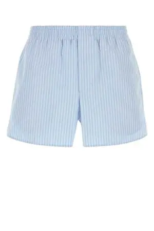 AMI Paris Striped Cotton Poplin Shorts - Stripped