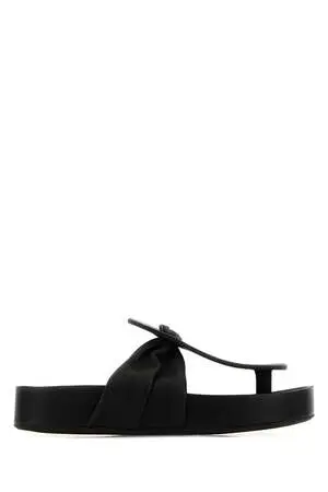 UMA WANG Leather Thong Slip-on Slides - Black