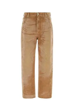 Fendi S Velvet Jeans In Cotton - Camel