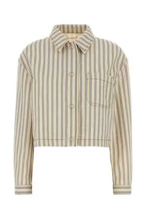 Fendi Embroidered Denim Jacket With Striped Detail