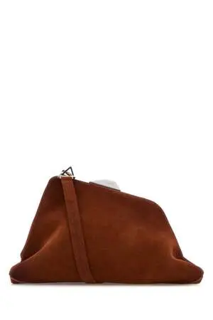 Attico Suede Day Off Clutch Mini - Camel