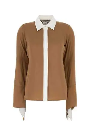 Max Mara Silk Crepe Pio Shirt - Camel