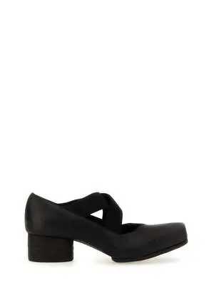 UMA WANG Leather Pumps With Block Heel - Black
