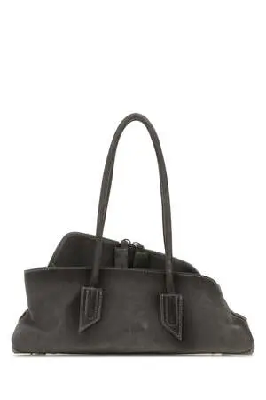 Attico The Passeggiata Mini Suede Small Handbag - Grey