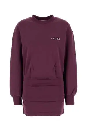 Attico Plum Stretch Cotton Mini Dress - Purple