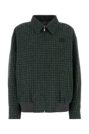 Miu Miu Embroidered Zip-up Jacket - Checked