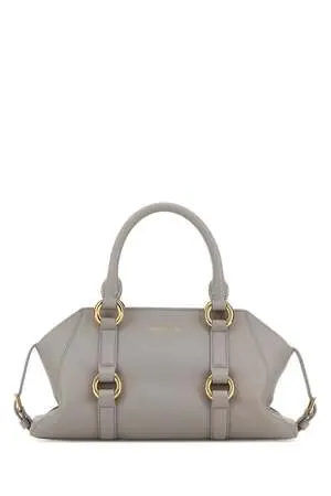 Alexander McQueen Small Farringdon Leather Handbag With Golden Metal Hardware - Grey
