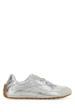 Bottega Veneta Orbit Leather & Suede Sneakers - Silver