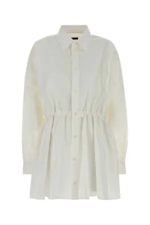 Balenciaga Poplin Shirt Dress - White