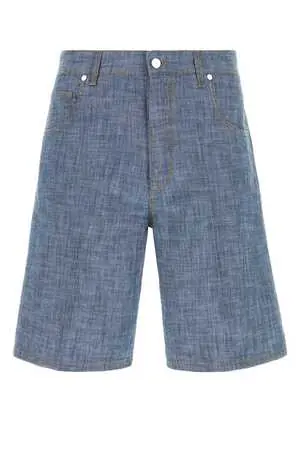 Fendi Chambray Bermuda Shorts - Light Blue
