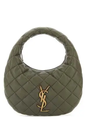 Saint Laurent Saint Laurent Nappa Leather Shoulder Bag With Golden Hardware Green