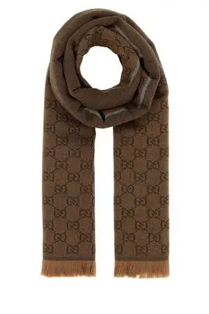 Gucci Wool Scarf 183 Cm X 47 Cm - Camel