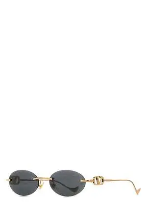 Valentino Garavani Oval Metal Frame Sunglasses