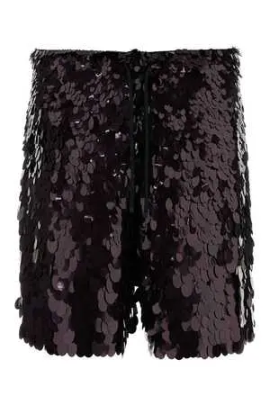 Dries Van Noten Embellished Crepe Bermuda Shorts - Purple