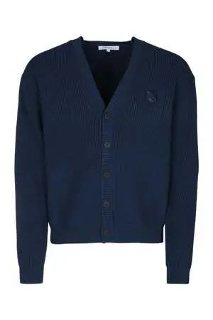 Maison Kitsuné Cotton-polyamide Knit Cardigan - Inkblue