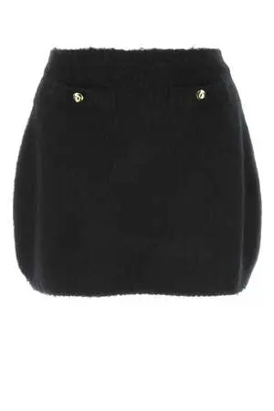 Miu Miu Stretch Wool Blend Mini Skirt