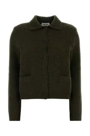 Miu Miu 100% Virgin Wool Cardigan - Green