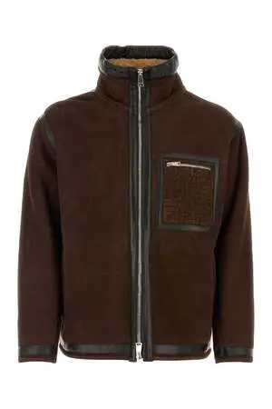 Fendi S Suede Jacket In Soft Lambskin - Brown