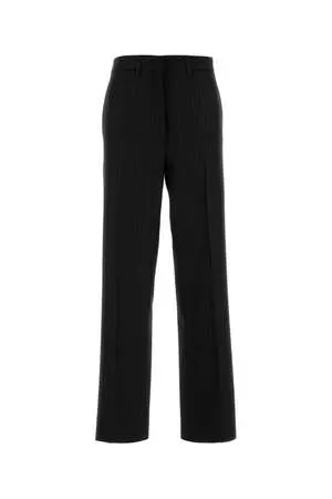 Miu Miu Embroidered Stretch Wool Palazzo Pants