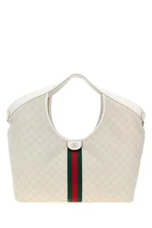 Gucci GUCCI Large GG Fabric Shopping Handbag White