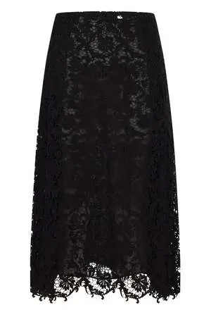 Fendi Macramé Lace Skirt - Black