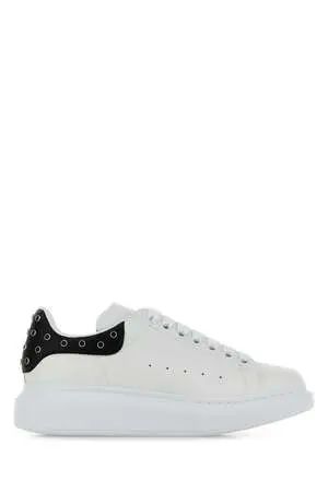 Alexander McQueen Leather Sneaker With Leather Heel - White