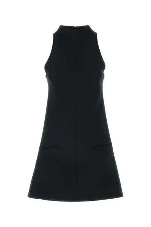 COURREGES Sleeveless High Neck Twill Dress
